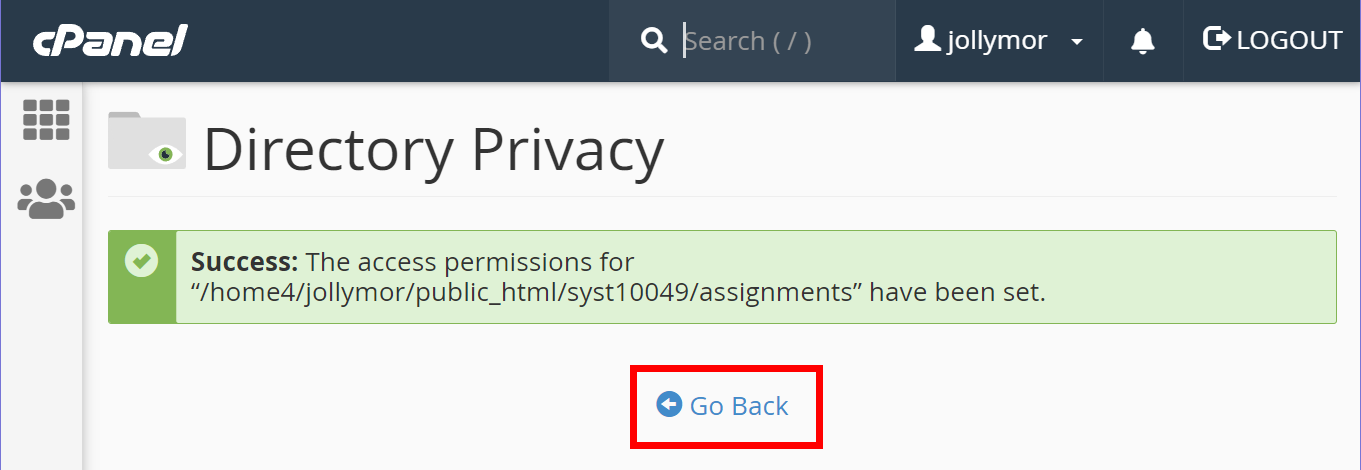 SYST10049 Setup: Protect Assignments with cPanel